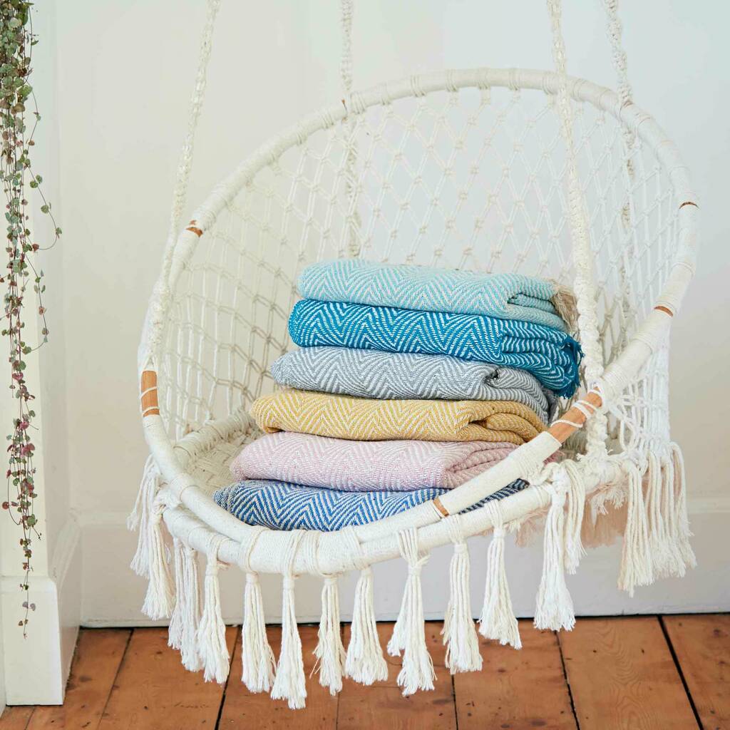 Recycled Cotton Woven Chevron Throw By Paper High | notonthehighstreet.com