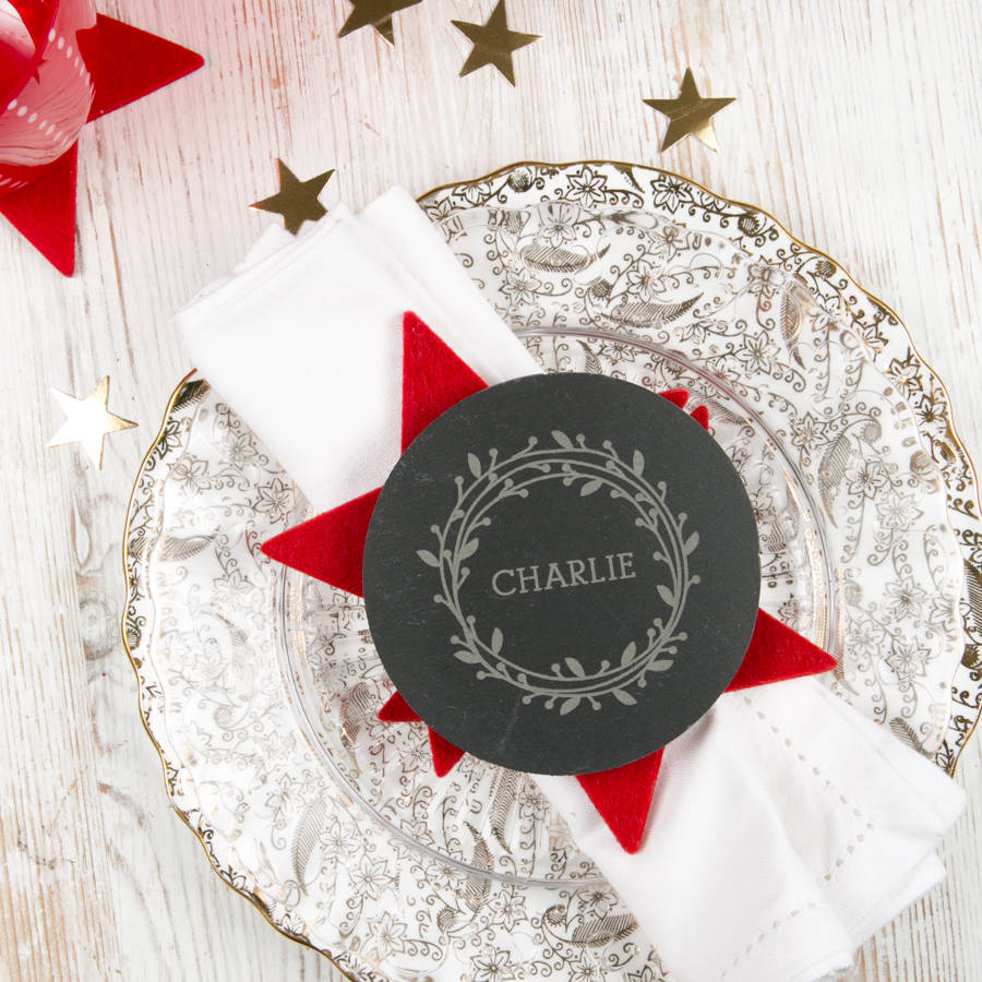 Personalised Christmas Place Settings Favour Coaster By Dust And personalised-christmas-place-settings-favour-coaster-by-dust-and
