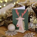 Rudolph Christmas Card By Rock Paper Scissors | notonthehighstreet.com