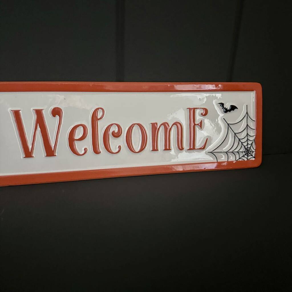 Metal 'A Wicked Welcome' Halloween Sign By Nest Gifts