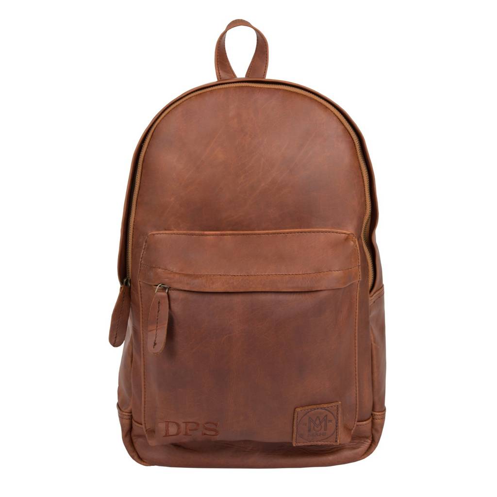 personalised leather classic backpack/rucksack by mahi leather ...