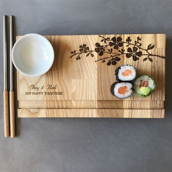 Personalised Wooden Sushi Tray Set By Natural Gift Store ...