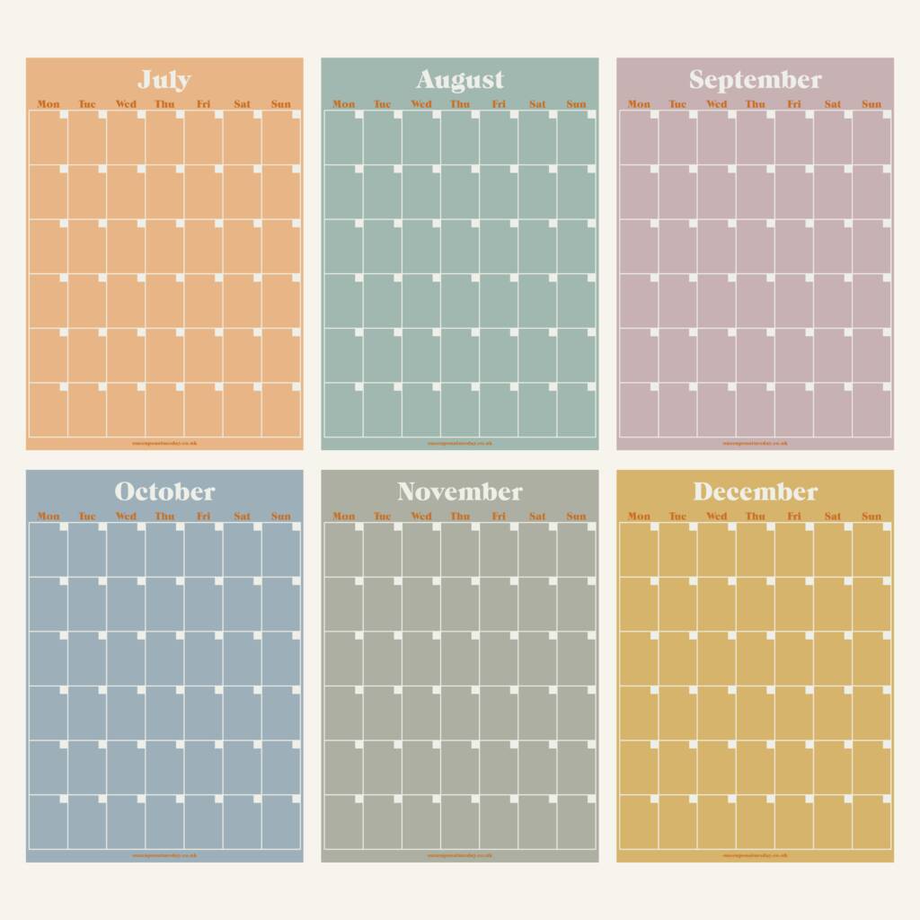Large Monthly Wall Planner | 12 X A3 Sheets By Once Upon a Tuesday ...
