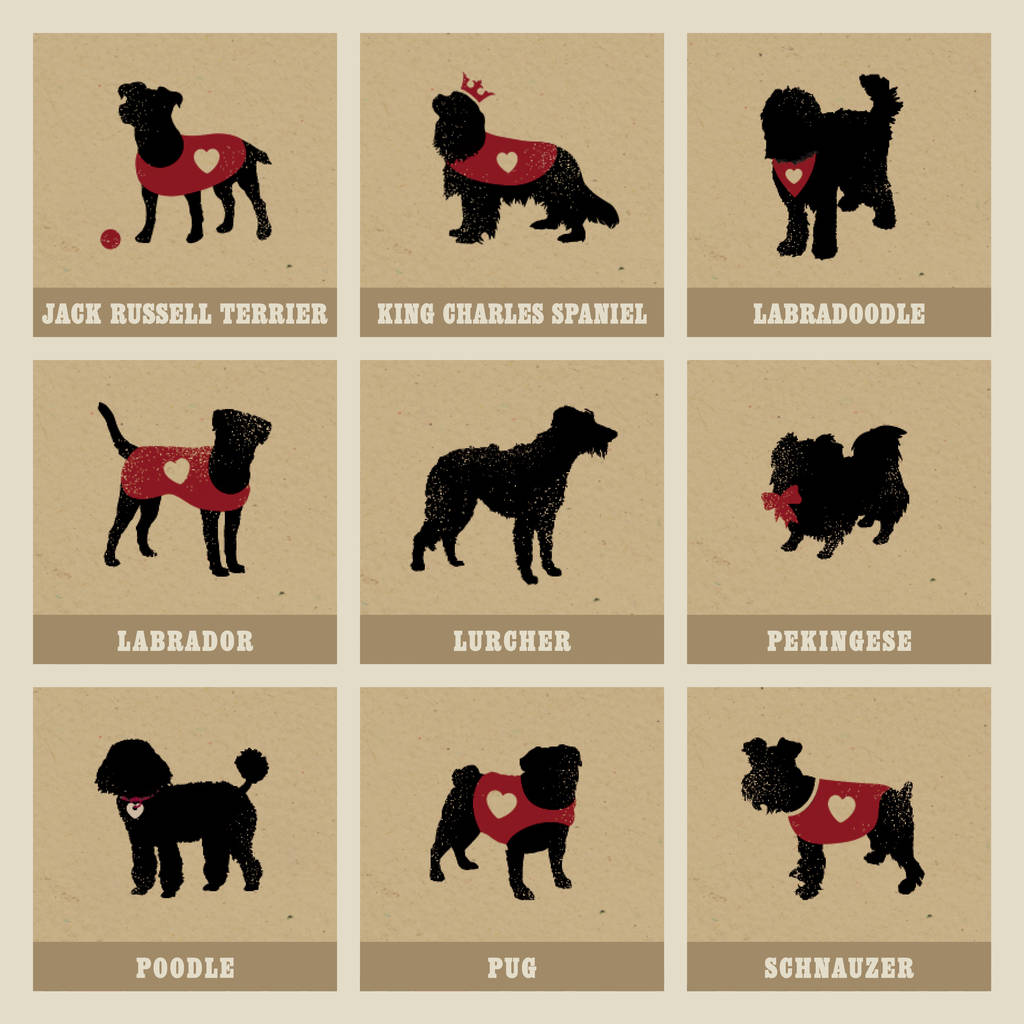 ‘personalised dog breed print’ dog lover gift by the typecast gallery ...