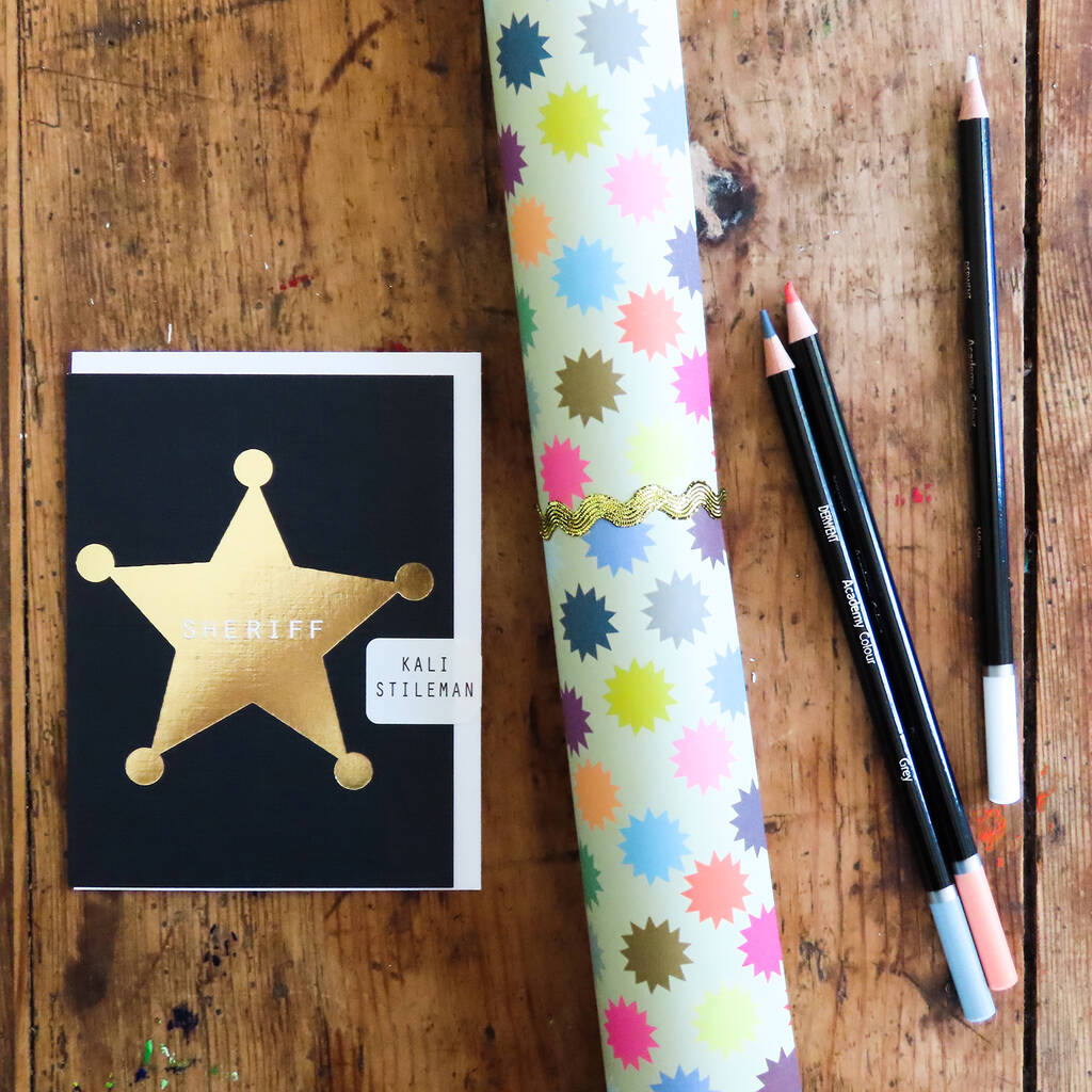 Mini Gold Foiled Sheriff Card By Kali Stileman Publishing ...