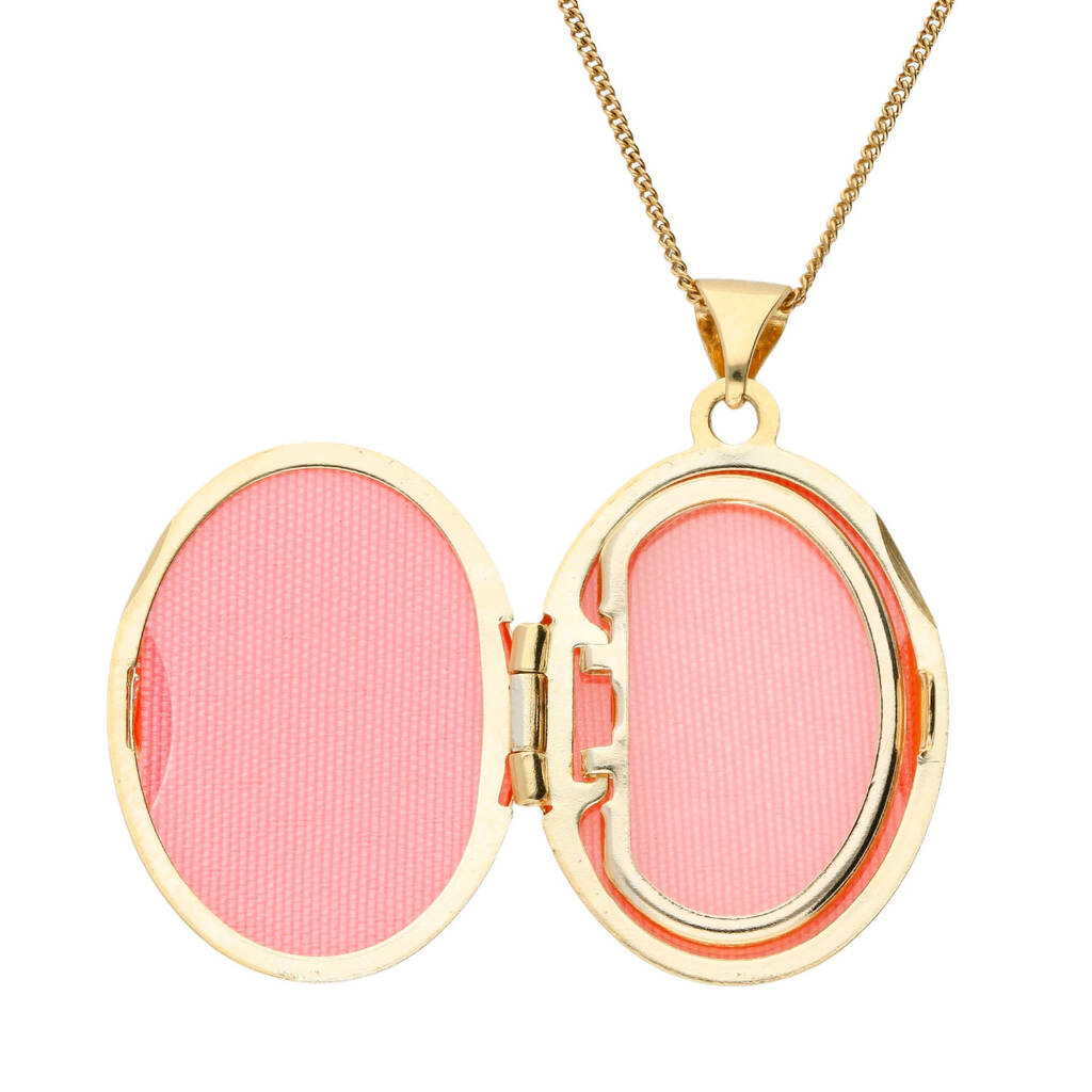 Personalised 9ct Yellow Gold Family Locket With White Gold Heart Border ...