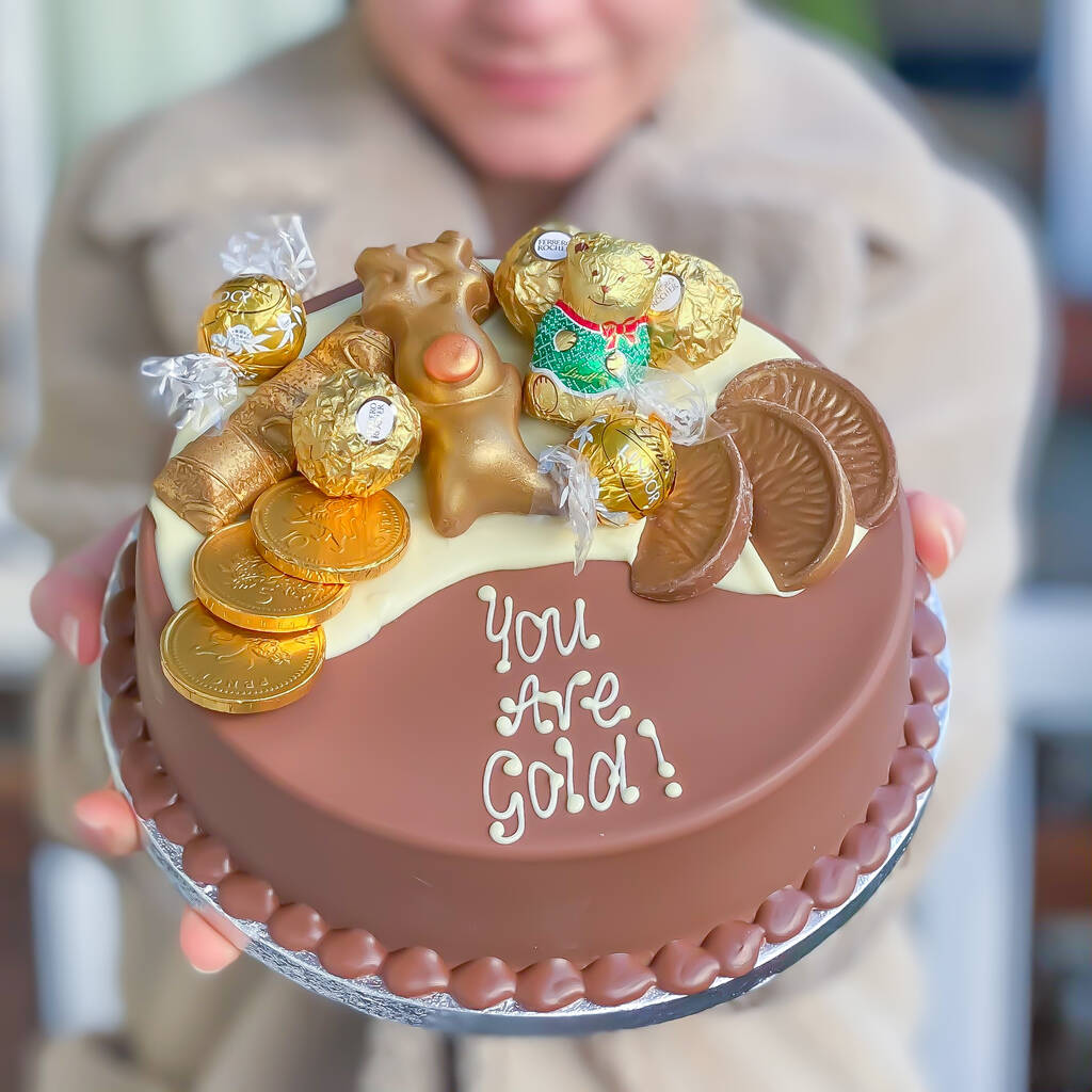 Gold Smash Cake By Sweet Trees | notonthehighstreet.com