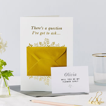 Be My Flower Girl Foiled Secret Message Card By Martha Brook ...