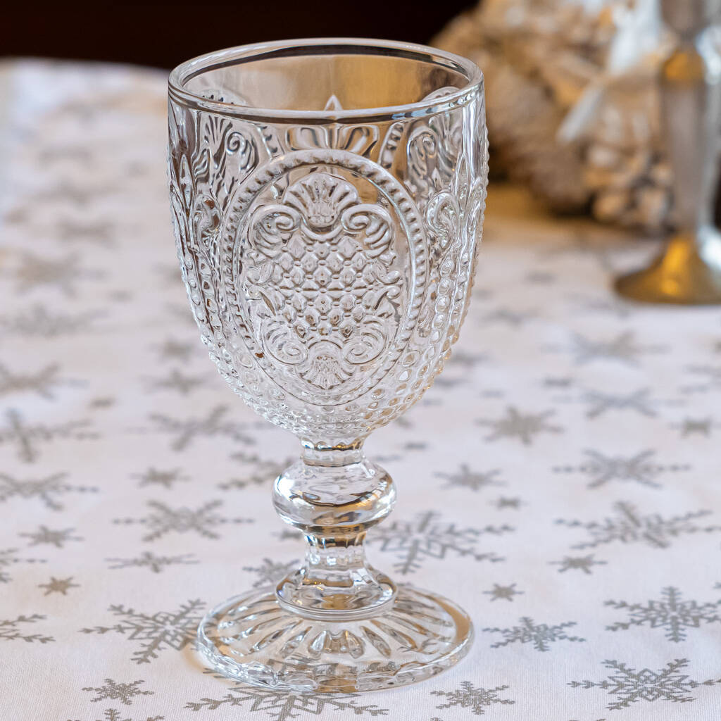 Set Of Four Embossed Coloured Wine Goblets By Dibor ...