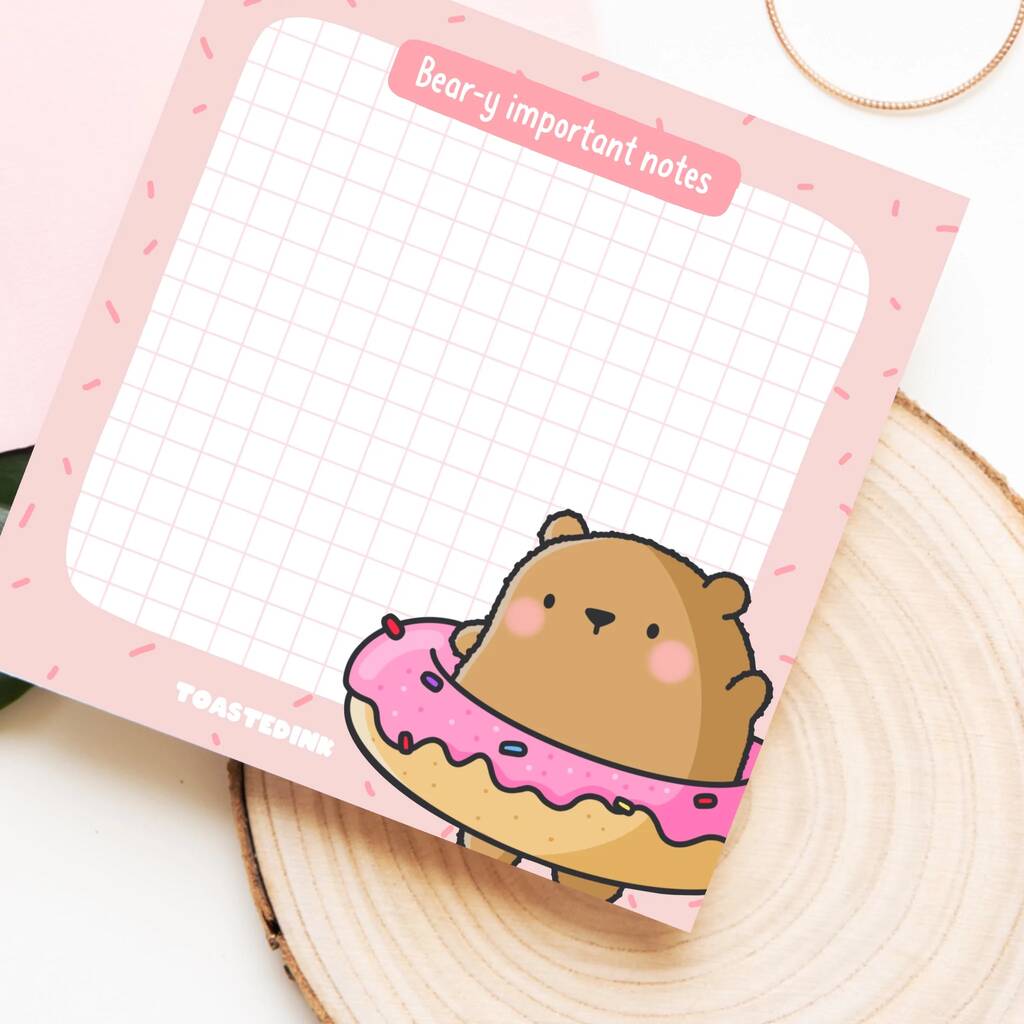 Cute Bear Sticky Notes By Toastedink
