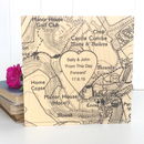 personalised wedding venue location map print on wood by northern logic ...