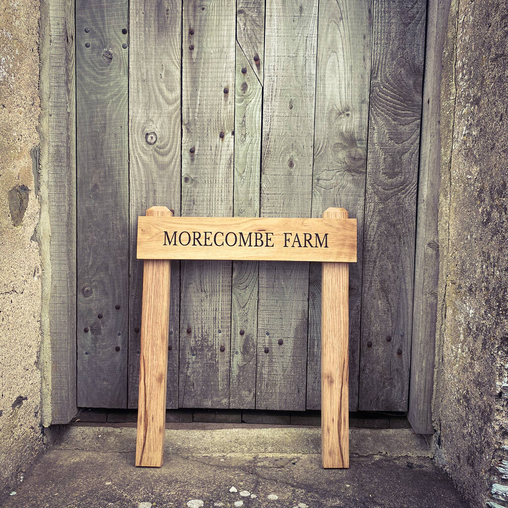 Custom Engraved House Sign With Posts By Grain Designs ...