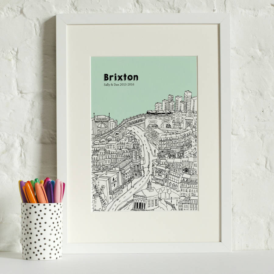 personalised brixton print by tessa galloway illustration ...