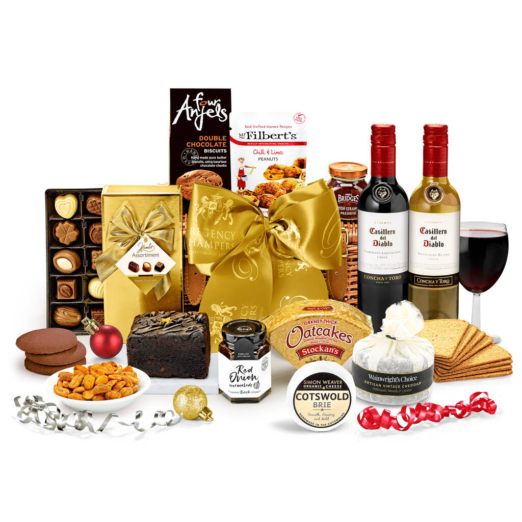 Christmas Eve Hamper With Red And White Wine By Regency Hampers