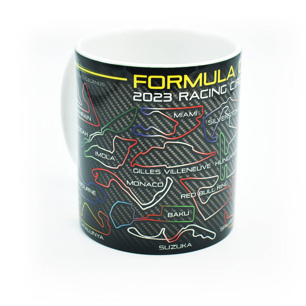 Formula One Circuits Mug 2023 By Me and My Car | notonthehighstreet.com