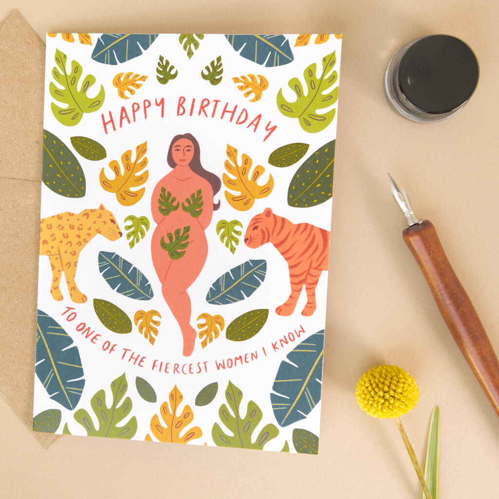 Fierce Strong Women 'Happy Birthday' Card By Flourish Paperworks