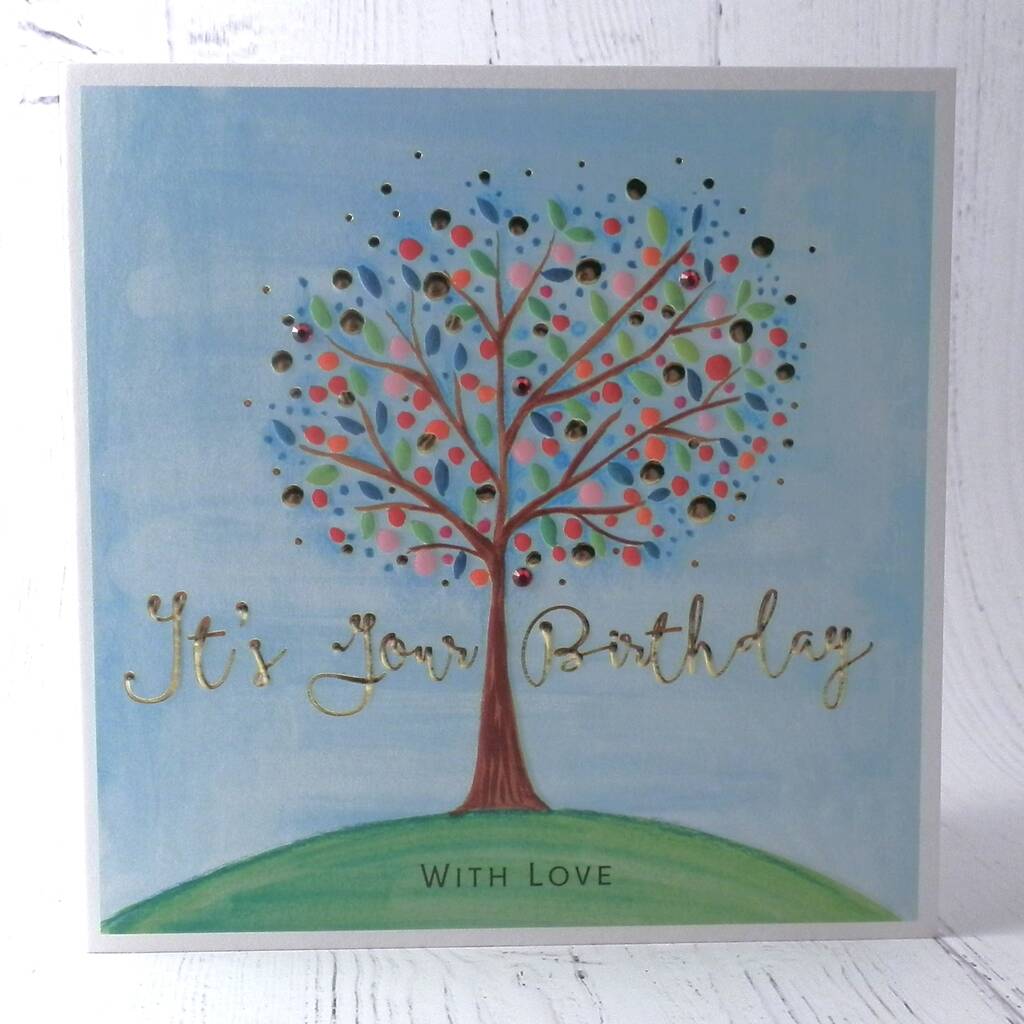 Happy Birthday Card And Candle Gift: Tree And Heart By Bunting & Barrow