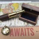 six inch brass handheld mini telescope with wooden box by reason season ...