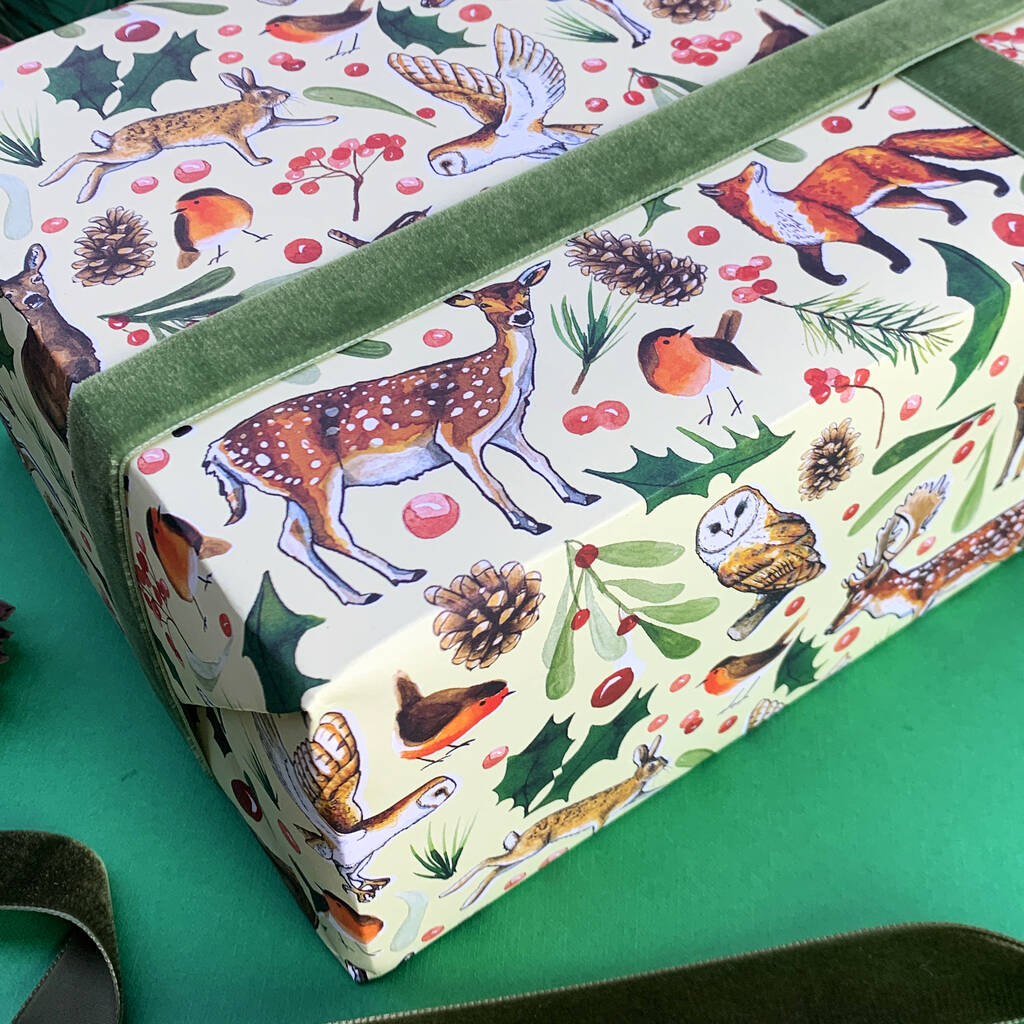 Woodland Animals Christmas Gift Wrap By Alexia Claire ...