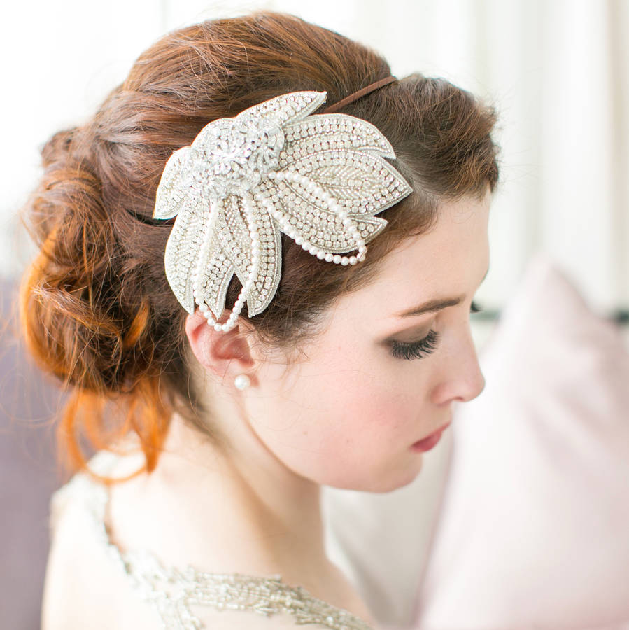 rhinestone art deco bridal cap by victoria millesime ...