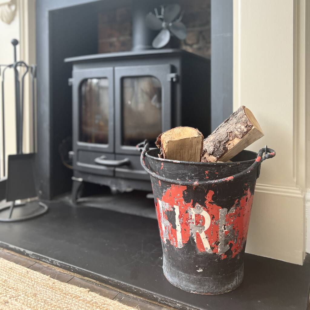 Vintage Fire Bucket Storage / Planter By Ev Home