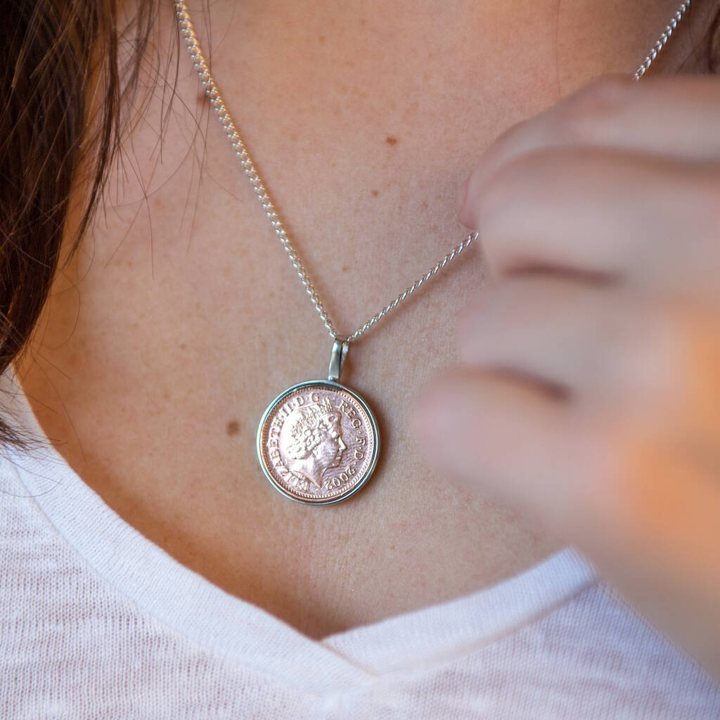 18th birthday 2002 penny coin pendant necklace by ellie ellie ...