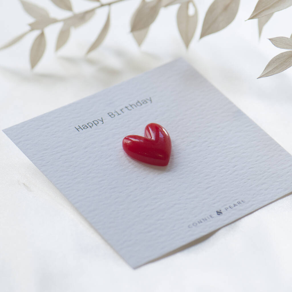 Vivid Red Love Heart Pin On Giftcard By Grace & Valour ...