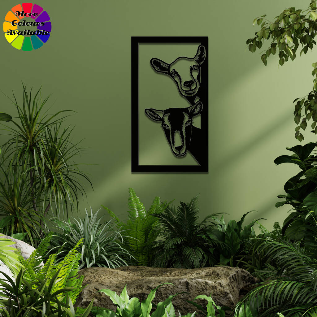 Rusty Peaking Goats Metal Large Wall Decor By Duke Craft ...