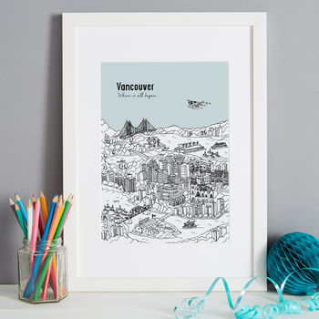 personalised vancouver print by tessa galloway illustration ...