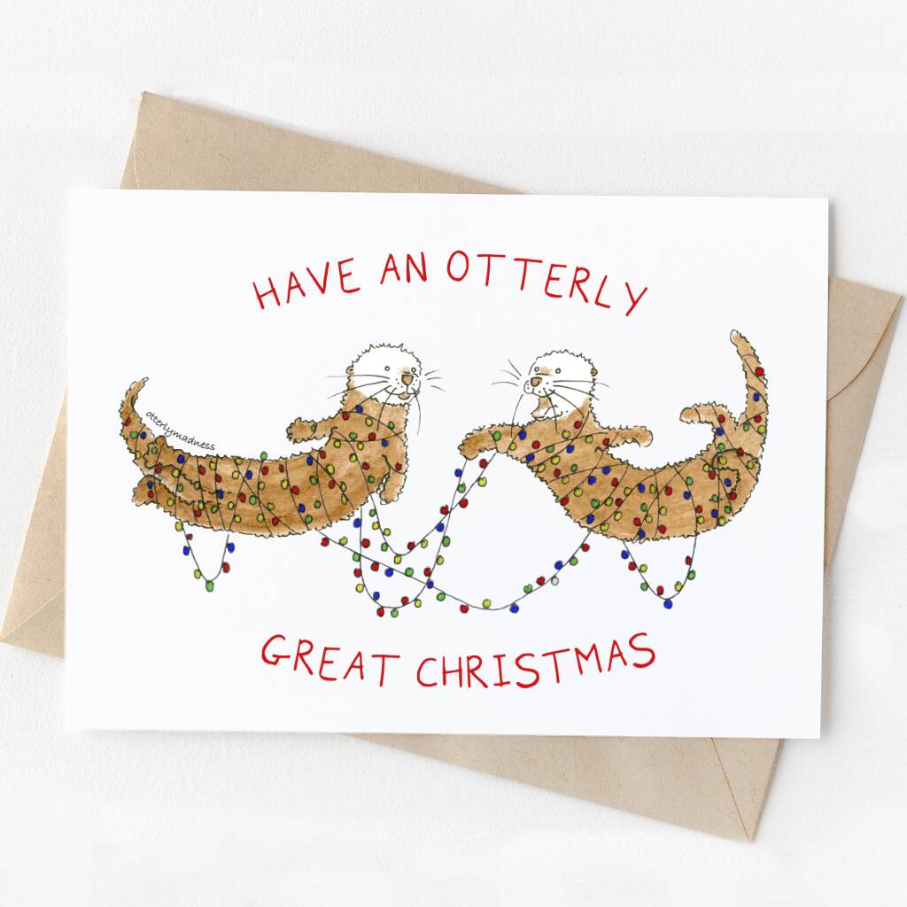Otter Christmas Cards Pack Of Nine By Otterly Madness