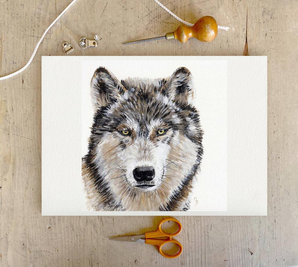 Wild Grey Wolf, Print Of Original Painting By MollieArt ...
