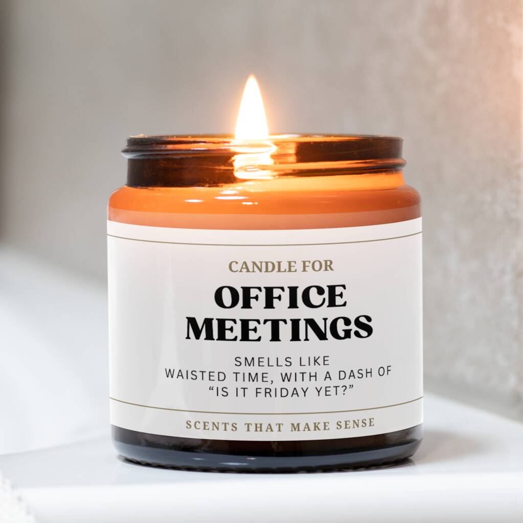Office Meetings Scented Soy Wax Candle Novelty Gift By Fragranced Humour