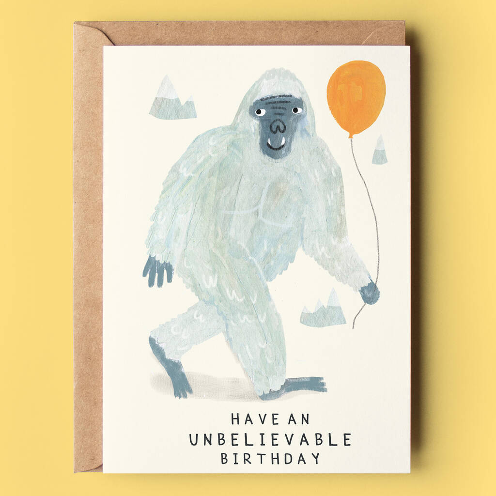 Yeti Birthday Card By Darcie Olley