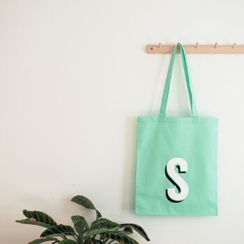 Retro Initial Tote Bag By The Little Handcrafted Company ...