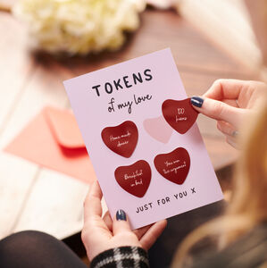 Couples Love Tokens Card By Oakdene Designs