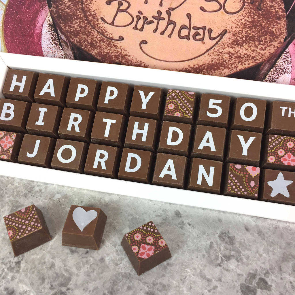 Personalised 50th Birthday Chocolate Box By Cocoapod Chocolates ...