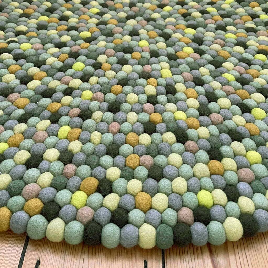 Handmade Felt Ball Rug In Multicolour Or Grey By Paper High ...