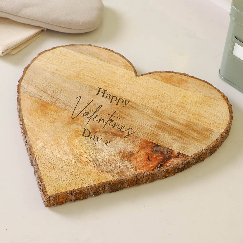 Valentine's Personalised Wooden Heart Cheese Board By Dibor ...