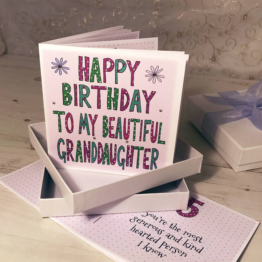Personalised Granddaughter Birthday Book Card By Claire Sowden Design Personalised Granddaughter Birthday Book Card By Claire Sowden Design