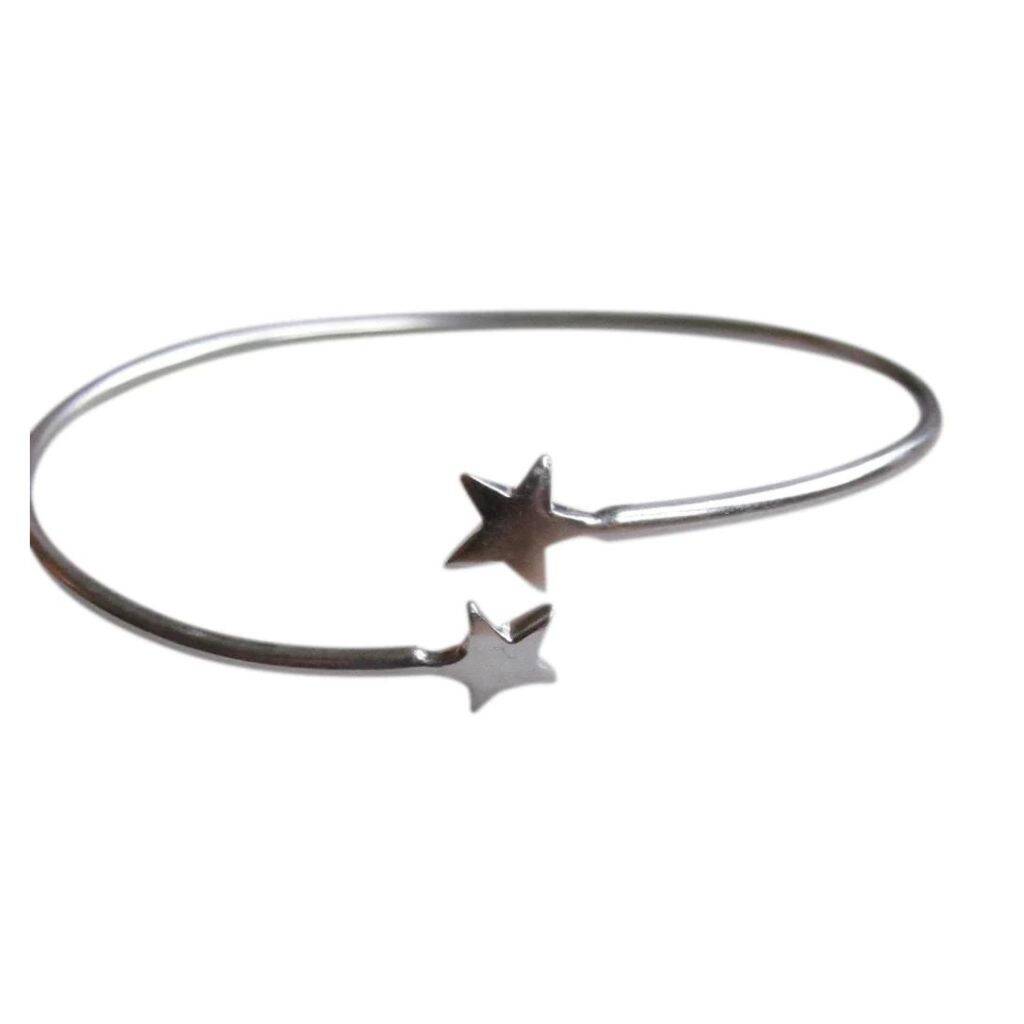 925 Silver Star Open Bangle By Maitri