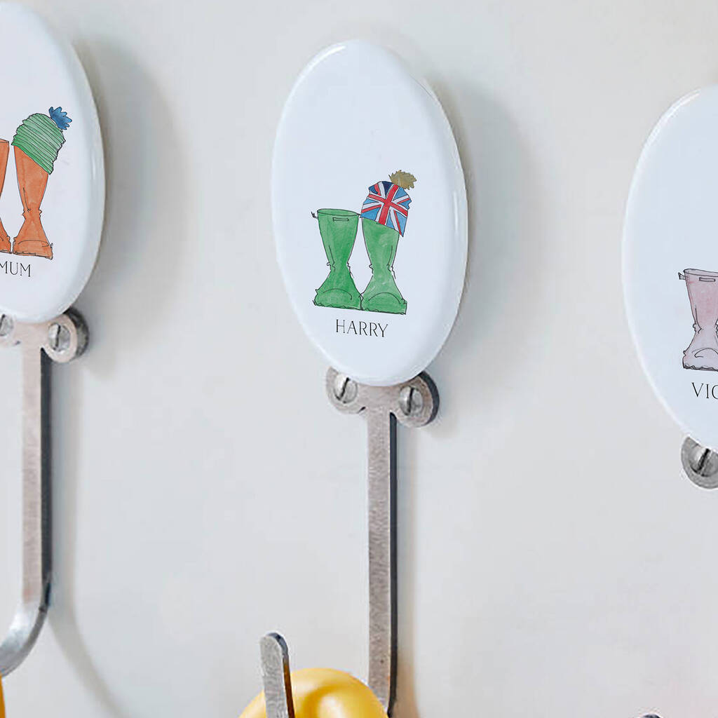 personalised welly boot coat hook by this is nessie ...