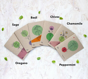 Illustrated Herb Card Set With Seeds By So. Seed Kits ...