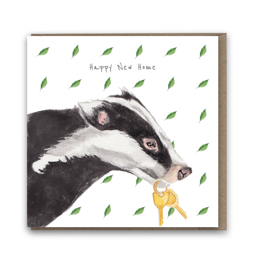 Badger With Keys Card By lil wabbit | notonthehighstreet.com