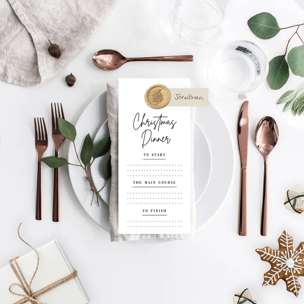 Modern Christmas Menu With Place Card By Rodo Creative ...