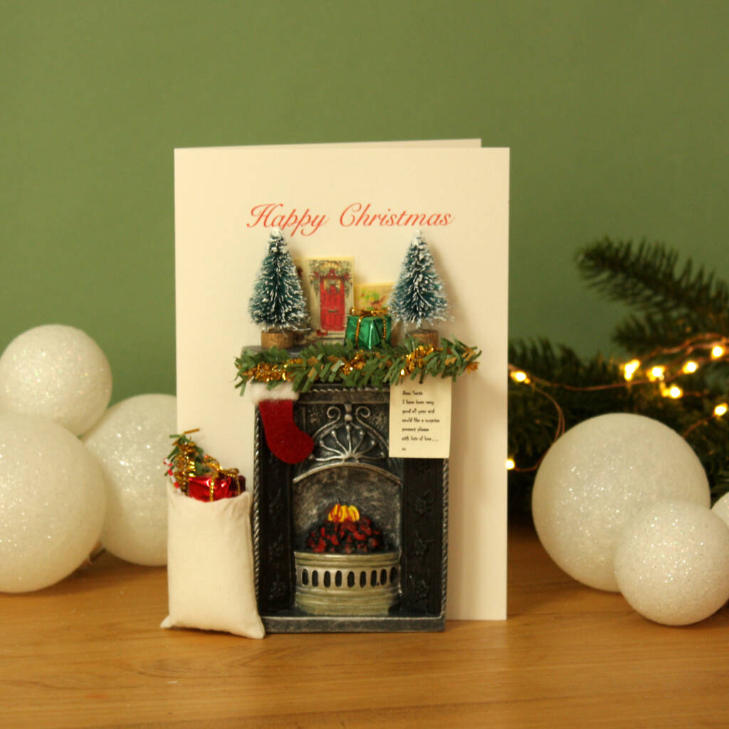Miniature Fireplace 3 D Christmas Card By Karrie Barron ...