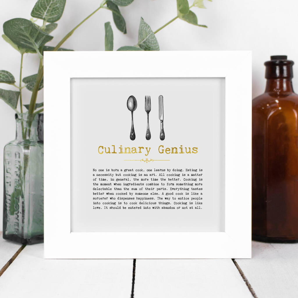 Framed Cooking Print Gift For Cooks By Coulson Macleod ...