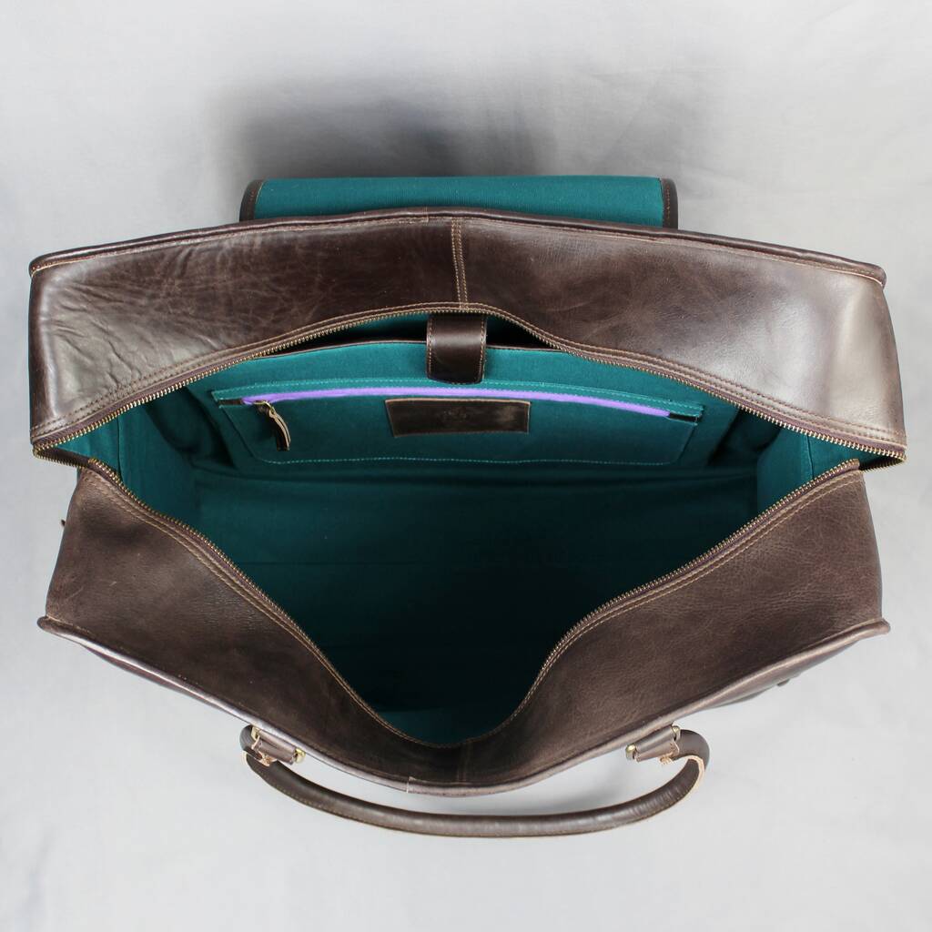 'Markham' Men's Extra Large Leather Holdall In Chestnut By Vintage ...