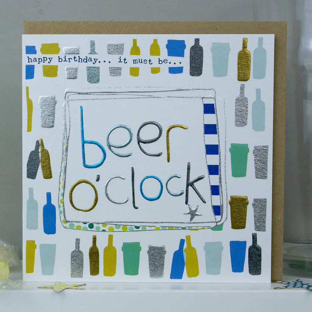 Pack Of Five Alcohol Or Party Themed Birthday Cards By Molly Mae ...