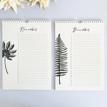 Tropical Leaf Wedding Guest Book Birthday Calendar By Good Tuesday