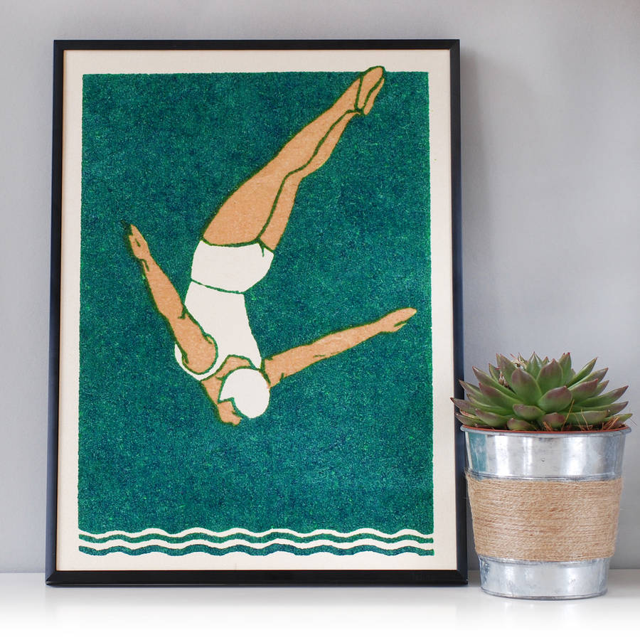 Swan Dive Print By Ink & Sons | notonthehighstreet.com
